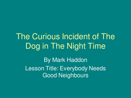 Curious incident of the dog in the night time teaching resources ...