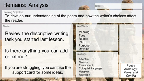 Lessons - Remains: Simon Armitage | Teaching Resources