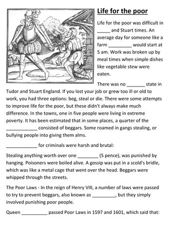 Tudor Poverty Activity Pack | Teaching Resources