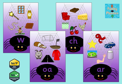 Phonics Display - Phase 3 Spider Sounds | Teaching Resources