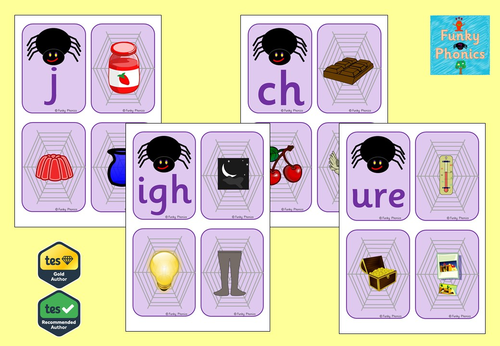 Phonics Phase 3 Spider Sounds Card Games | Teaching Resources