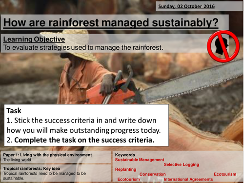 Sustainable Rainforest Management (Malaysia) - AQA2016 Living World ...