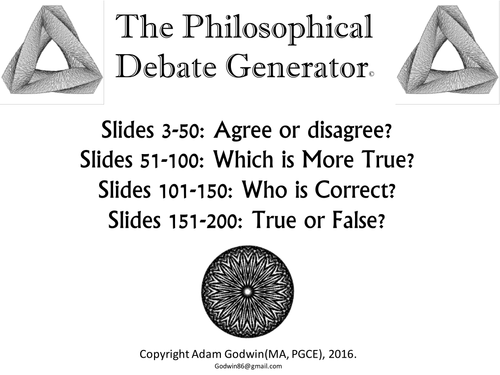 [P4C] The Philosophical Debate Generator - [200 Slide PPT with ...