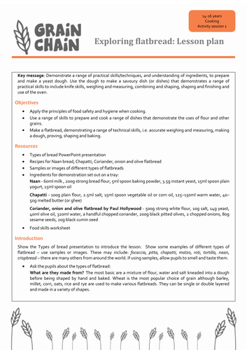 Exploration of bread: Lesson plan | Teaching Resources