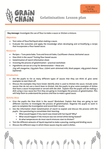Gelatinisation: Lesson plan | Teaching Resources