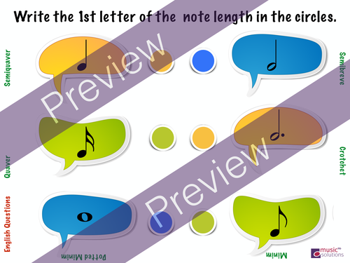 Name The Note Lengths | Teaching Resources