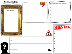 Marking crib sheet | Teaching Resources