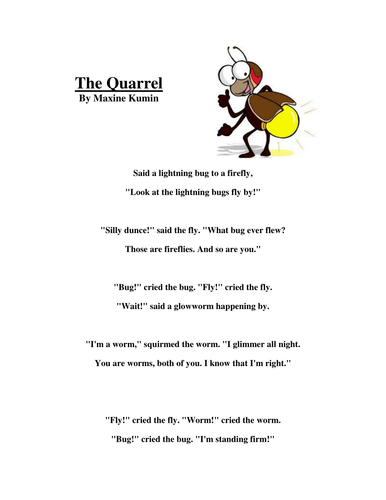 Poetry: 'The Quarrel' by Maxine Kumin. Ideal for National Poetry Day ...