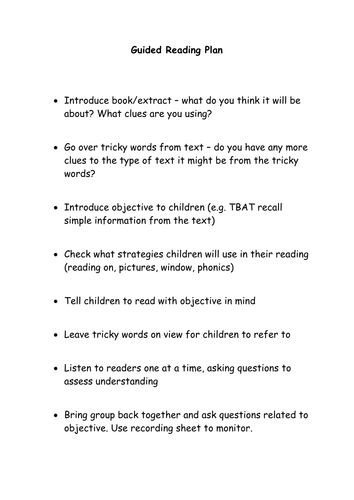 Guided Reading Planning and Timetable | Teaching Resources