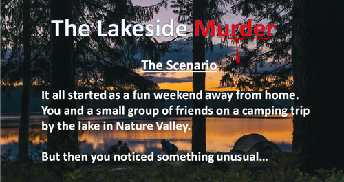The Lakeside Murder Creative Writing Lesson KS3/4 + Starters | Teaching ...