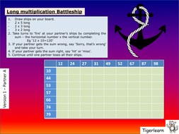 Long multiplication Battleship game | Teaching Resources