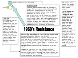 Resistance to Apartheid | Teaching Resources