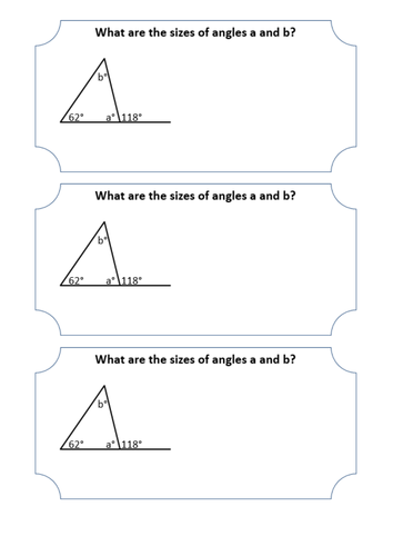 Angles around a point, on a straight line and in a triangle | Teaching ...
