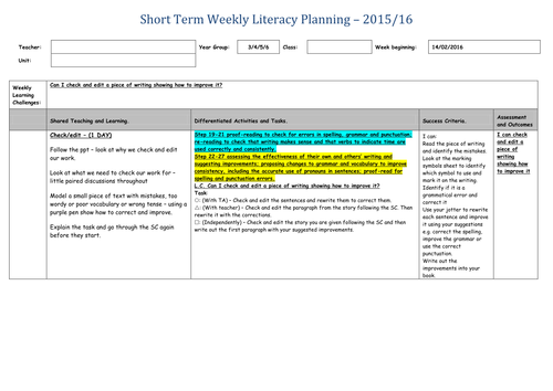 Check and Edit your writing lesson and resources | Teaching Resources