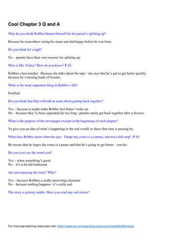 Michael Morpurgo - Cool! - complete half term's guided reading activity ... Michael Morpurgo - Cool! - complete half term's guided reading activity ...
