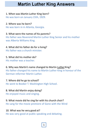Martin Luther King | Teaching Resources
