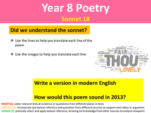 KS3 / KS2 Poetry exploration with most focus on the theme of love and ...