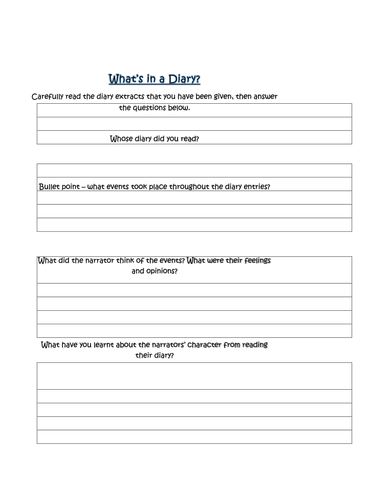 Diary Writing! | Teaching Resources