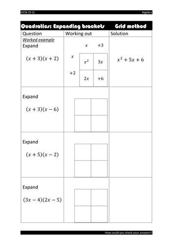 GCSE Quadratic Factorisation | Teaching Resources GCSE Quadratic Factorisation | Teaching Resources