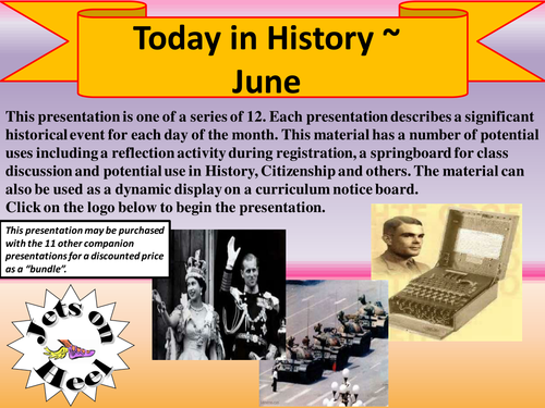 On this day in History | Teaching Resources
