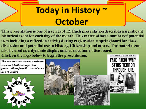On this day in History | Teaching Resources