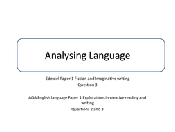 Language and Structure Analysis Edexcel Language Paper 1 and AQA ...
