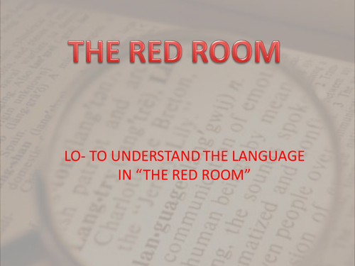 'The Red Room' HG Wells | Teaching Resources