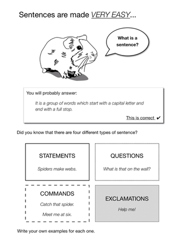Brush Up On Writing Sentences (9-14 years) | Teaching Resources