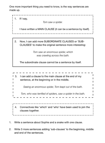 Brush Up On Writing Sentences (9-14 years) | Teaching Resources