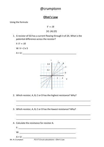 GCSE Physics Circuit calculations | Teaching Resources