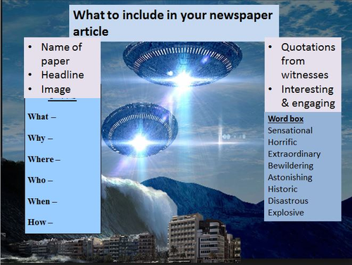 Dramatic Newspaper Headlines - Non-Fiction Writing Lesson | Teaching ...