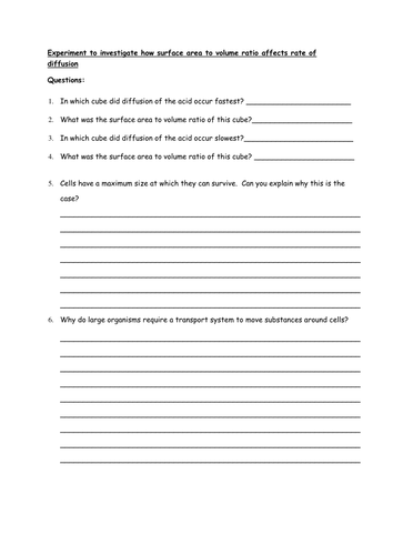 KS4 New AQA 2016 B1 Diffusion and surface area practical | Teaching ...