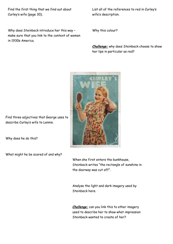 Year 8 (prep for new AQA 2017 GCSE) OMAM character analysis group work ...