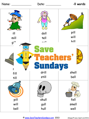 LL Phonics Worksheets, Activities, Flash Cards and Other Teaching ...