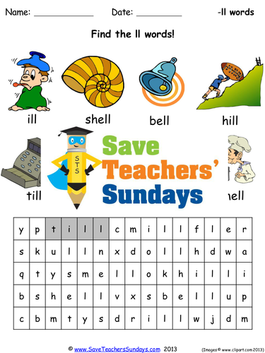 LL Phonics Worksheets, Activities, Flash Cards and Other Teaching ...