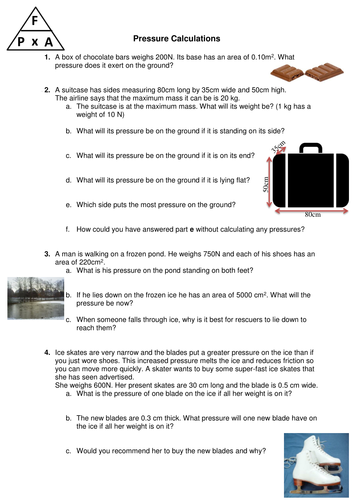Pressure - KS3 Physics, Year 9, pressure equation, applications ...