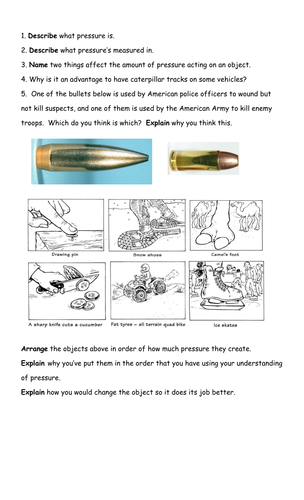 Pressure - KS3 Physics, Year 9, pressure equation, applications ...