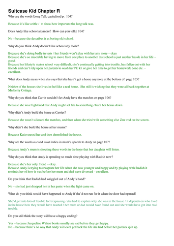 Jacqueline Wilson - The Suitcase Kid - 5 weeks' Guided reading ... Jacqueline Wilson - The Suitcase Kid - 5 weeks' Guided reading ...