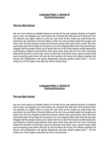 Aqa English Language Paper 1 Section B Descriptive Creative Writing