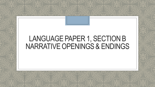 AQA English Language Paper 1, Section B Descriptive/Creative Writing ...