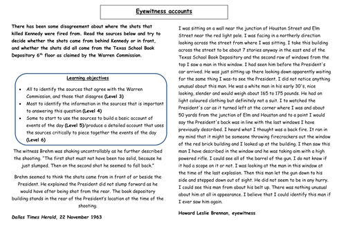 The assassination of John F Kennedy | Teaching Resources