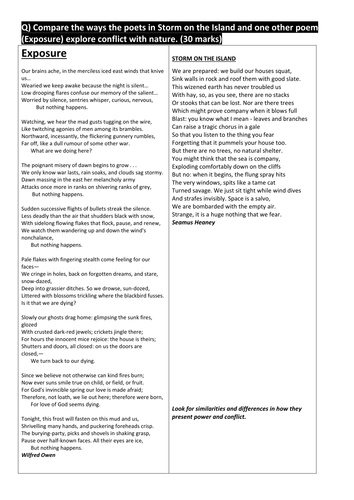 How to structure a comparative paragraph for AQA Poetry - Power and ...