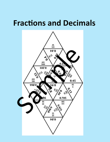 Fractions and Decimals – Math puzzle | Teaching Resources