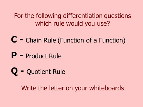 Product, Quotient and Chain Rule | Teaching Resources Product, Quotient and Chain Rule | Teaching Resources