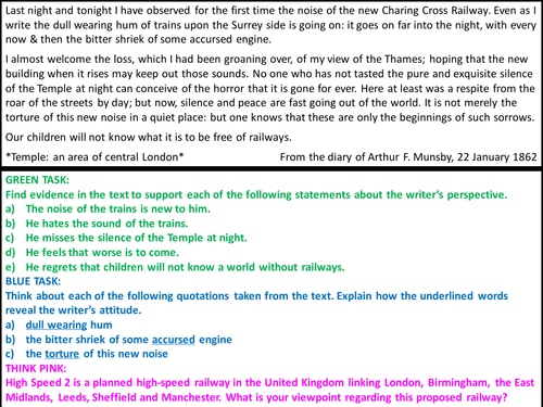 AQA New spec GCSE English Language Paper 2 reading full SOL | Teaching ...