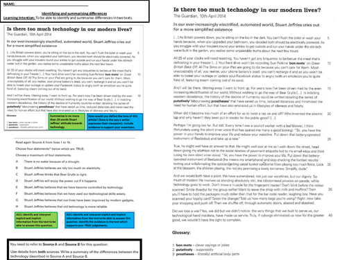AQA New spec GCSE English Language Paper 2 reading full SOL | Teaching ...