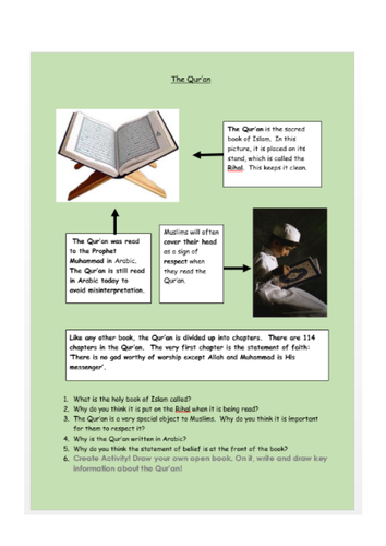 Islam Workbook / Task for KS3 or as an Introduction to Islam | Teaching ...