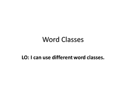 SPAG - Word Classes (nouns, verbs, adjectives and adverbs) | Teaching ...