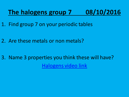 KS3 and KS4 group 7 the halogens | Teaching Resources