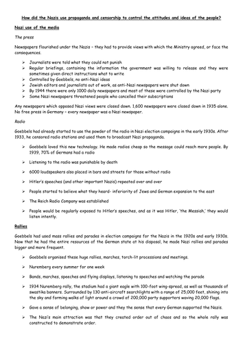 Nazi propaganda and censorship | Teaching Resources